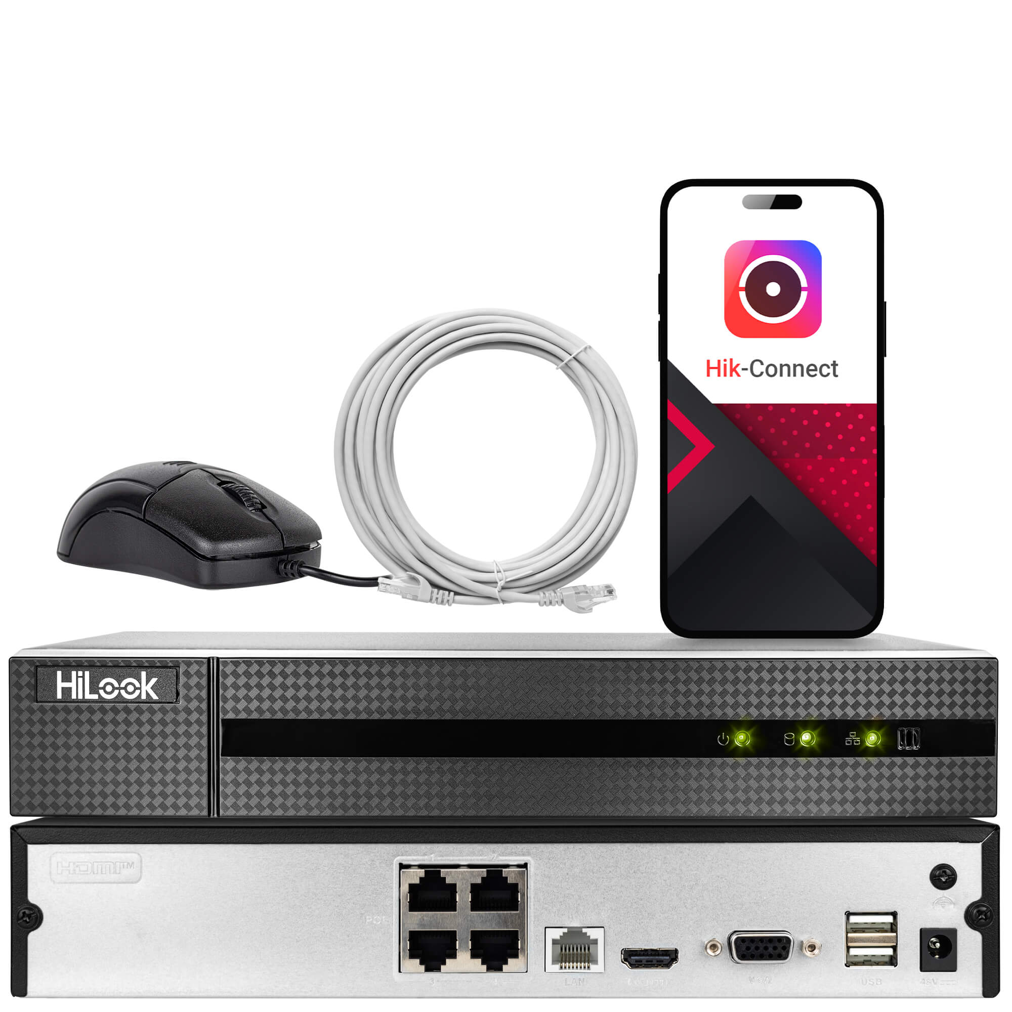 IP Network Recorder 4CH 5MP HiLook by Hikvision – POE