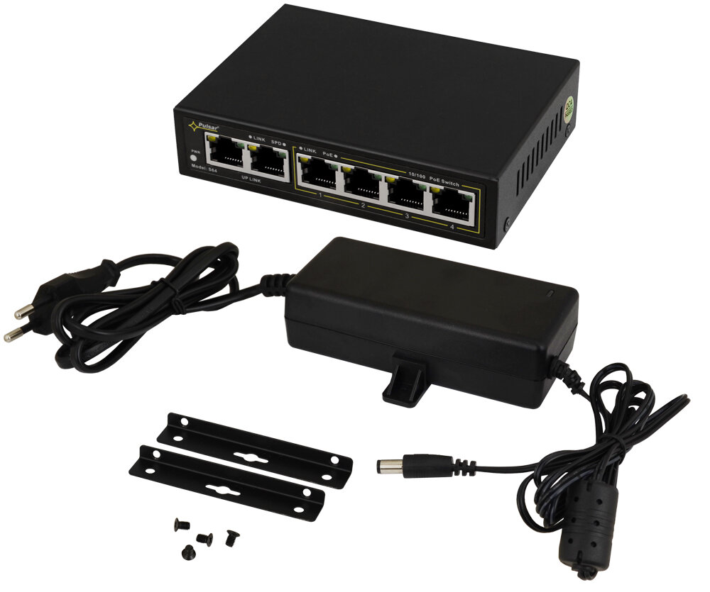 6-port switch S64 for 4 IP cameras :: EN.IVEL.PL