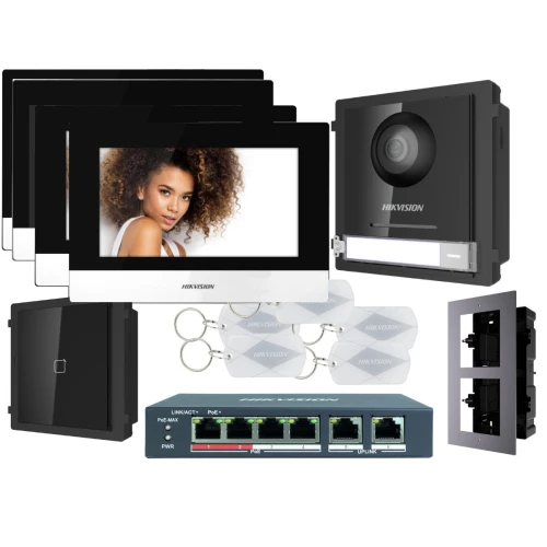 IP Hikvision FullHD video intercom set with proximity reader DS-KD8003 ...