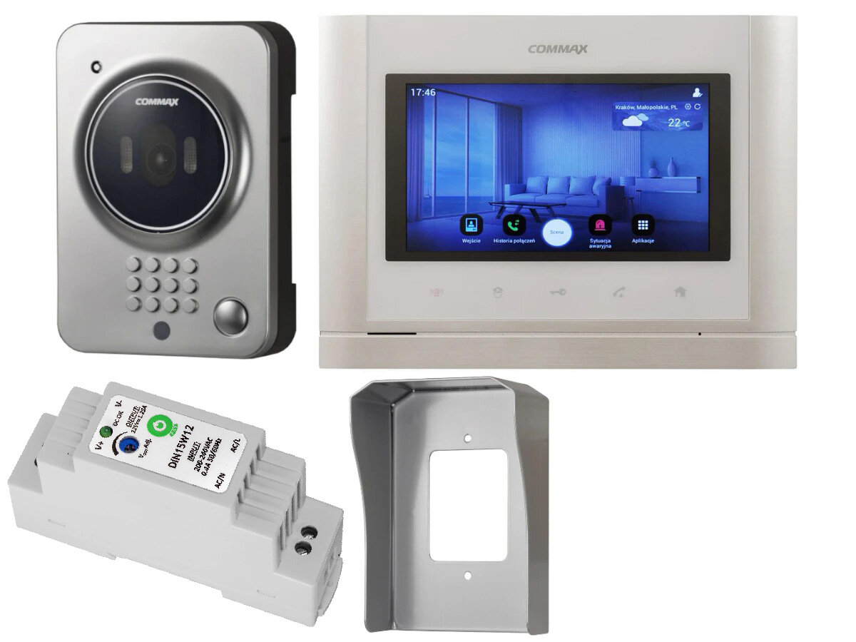 Video intercom set with 7" monitor and surface-mounted camera :: EN.IVEL.PL